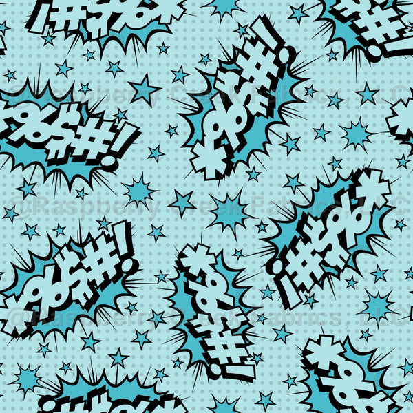 Comic Bubble Expletives Grawlix Safe Swears in Blue - Raspberry Creek ...