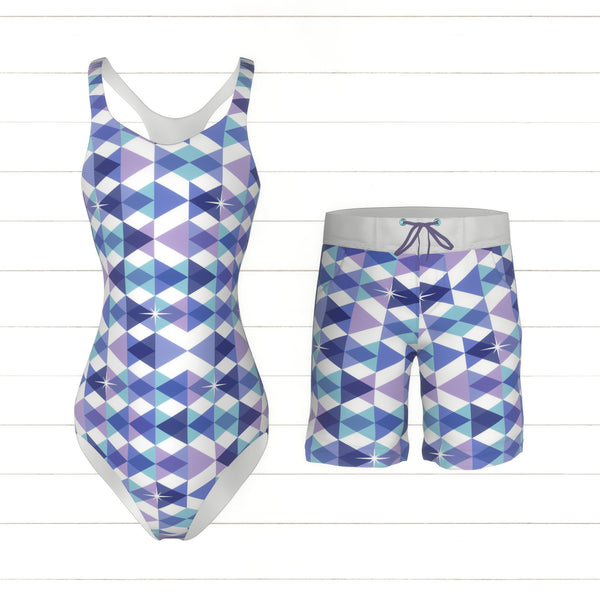 Flags (Periwinkle) - Raspberry Creek Fabrics