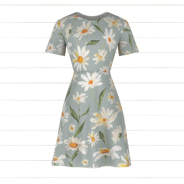 Watercolor Hand painted Fall Daisies Sunflowers And Leaves -Daisy fabr ...