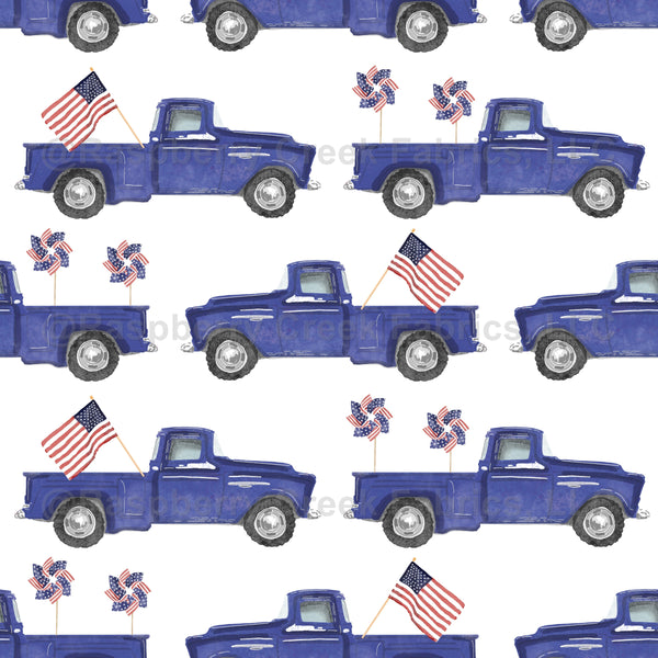 Vintage trucks, blue, white, American, USA, parade, retro, boys, men ...