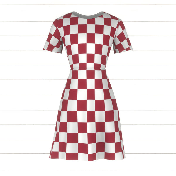 Bold Checker Viva Magenta and White - Raspberry Creek Fabrics