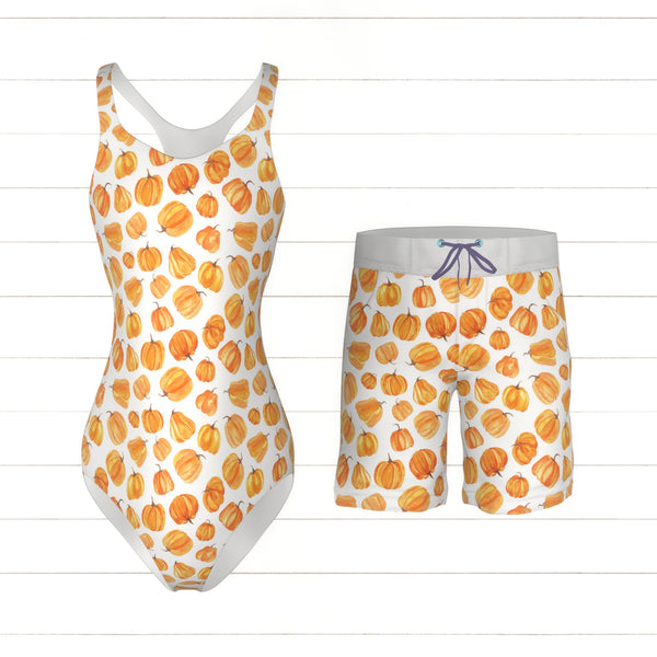 Tonal Yellow Brown and Orange Watercolor Pumpkin Print Fabric ...