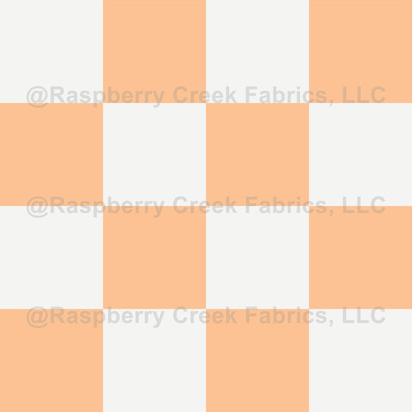 Peach Checkerboard - Raspberry Creek Fabrics