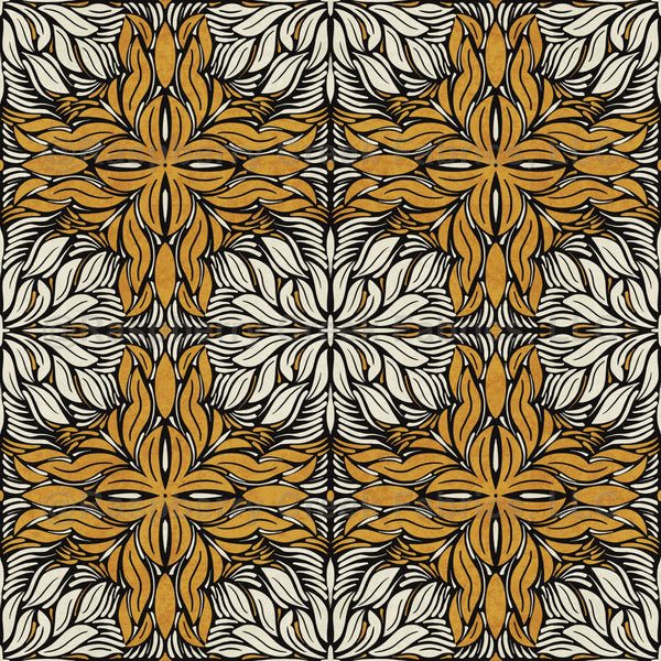 Geometric symmetrical design with dark background - Raspberry Creek Fabrics