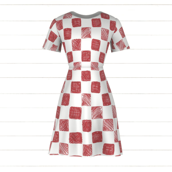 Red Hand drawn Checkers | Checkers - Raspberry Creek Fabrics