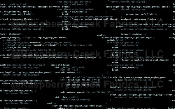 Programming Code C++ and python black and gray Fabric bydenesannadesig ...