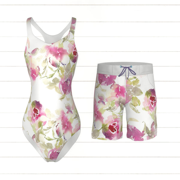 Watercolor floral | Persephone Rose Collection - Raspberry Creek Fabrics