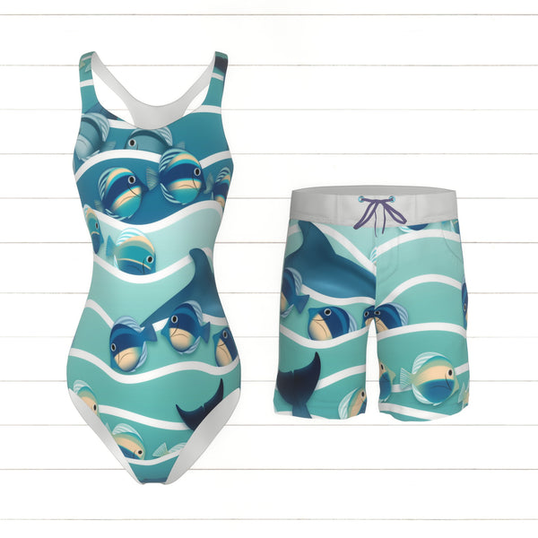 Marine Life Ocean Waves Pattern // Swimming Dolphins and Fish ...
