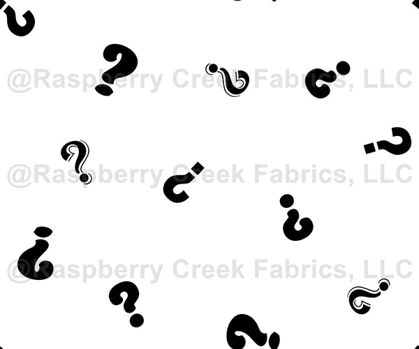 Black and White Question Mark - Raspberry Creek Fabrics
