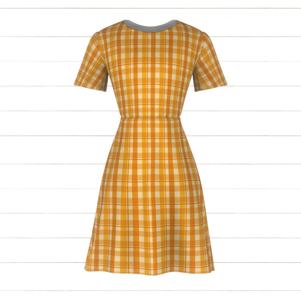 Mustard Yellow, Orange and White Check Plaid - Raspberry Creek Fabrics