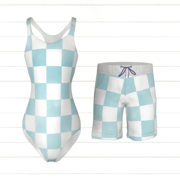 watercolor, checkerboard, checker, blue, light blue, boys, trendy, eas ...