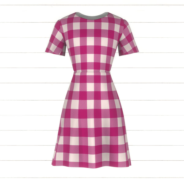 Bright Fuchsia and Light Pink Buffalo Check Gingham Print Fabric ...