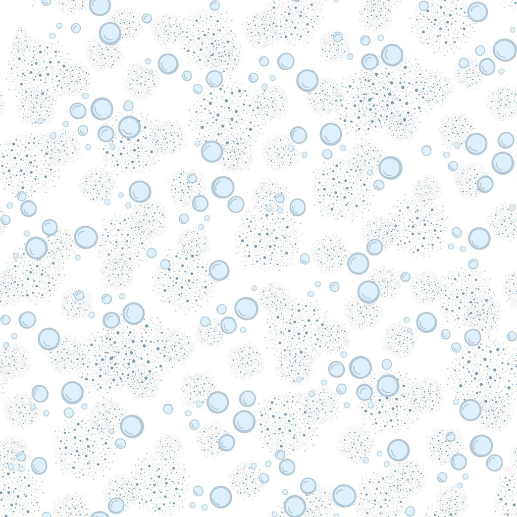Tonal Pale Blue Ocean Bubbles Print Fabric, Ocean by Kelsey Shaw for ...