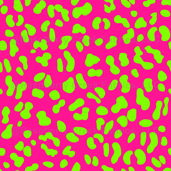 80s Nostalgia Retro Leopard Neon Green on Shocking Pink - Raspberry ...