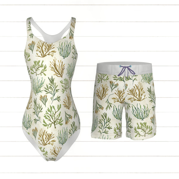 Seaweed - cream - Raspberry Creek Fabrics