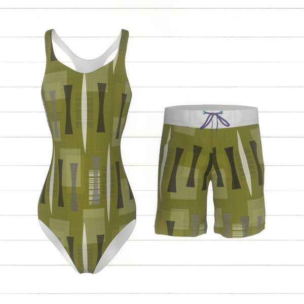 Atomic Mamba Green Mid Century - Raspberry Creek Fabrics