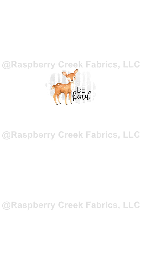 Panel//Woodland Buddies - Be kind (Deer) - Raspberry Creek Fabrics