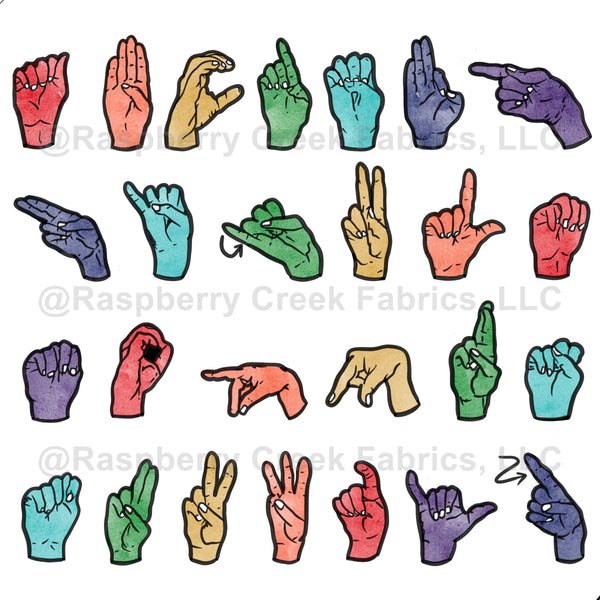 Sign language, Alphabet, watercolor, ASL, ASLsign, rainbow, education ...