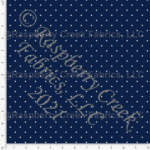 Navy and White Pin Dot Print Fabric, Basics for CLUB Fabrics exclusive ...