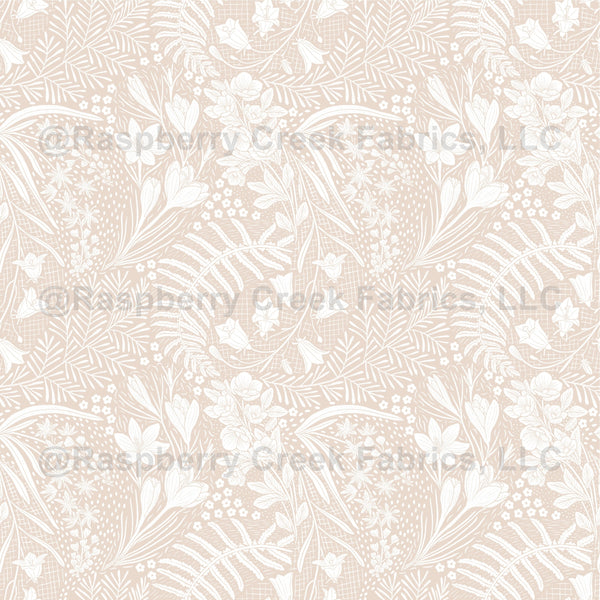 Forest Flowers reimagined paisley pattern neutral by denesannadesign - Raspberry Creek Fabrics
