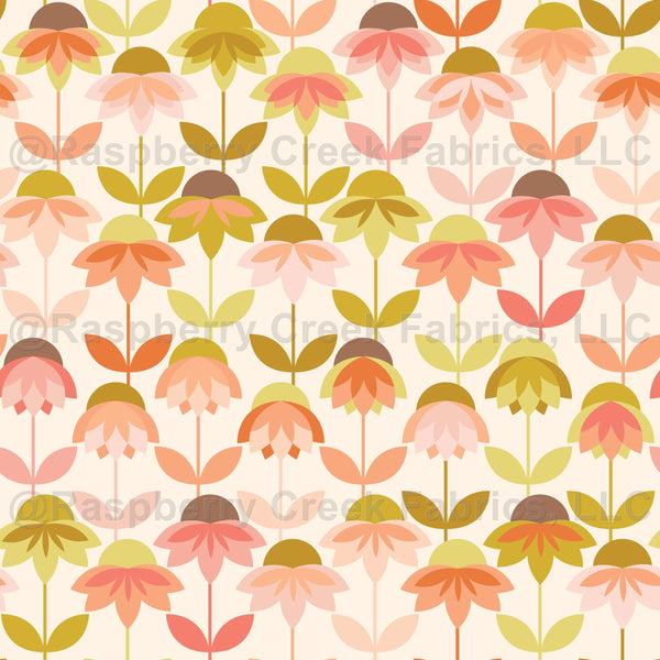 Autumn Mid Century Modern Flowers on Ivory {Fall Scandinavian Flowers ...