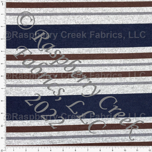 Dark Brown Midnight Blue and Grey Multi Stripe Brushed Heathered Hacci ...