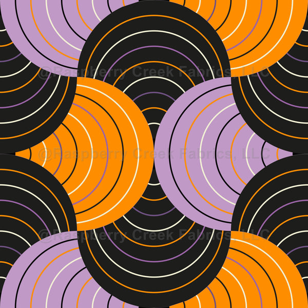 Halloween Colours Ogee Scallop Pattern - Orange, Purple and Black ...