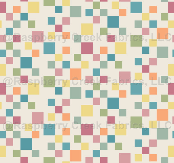 Rainbow QR Code Cream - Raspberry Creek Fabrics