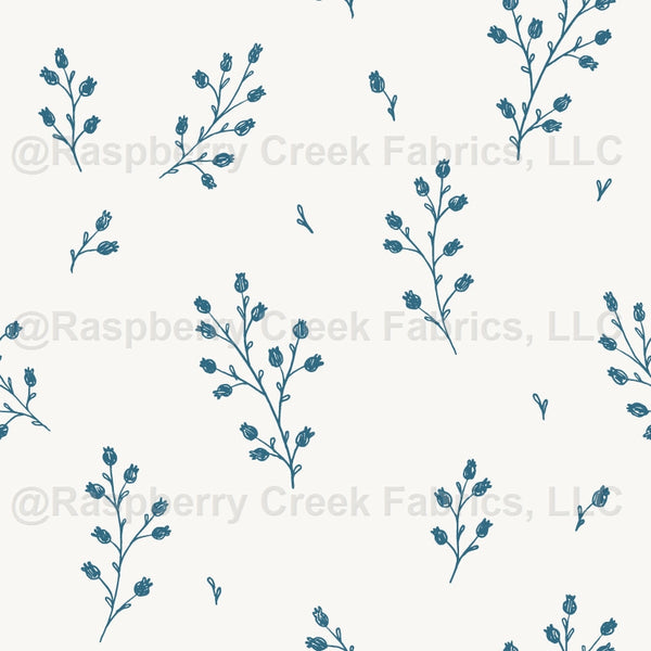 Seed Pods in Steel - Raspberry Creek Fabrics