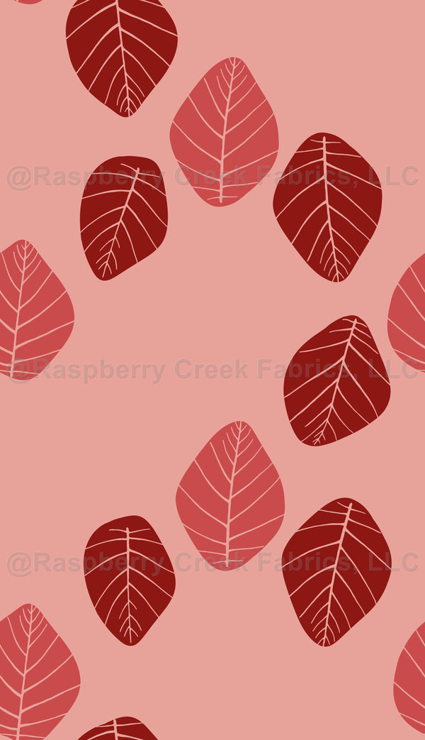 Red Geometric Monochromatic `Ulu Breadfruit Leaf Christmas - Raspberry ...