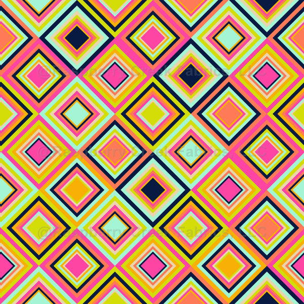 Psychedelic diamonds in neony colors - Raspberry Creek Fabrics