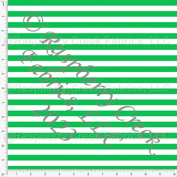 Green and White Classic Stripe Print Fabric, Club Fabrics exclusive at ...