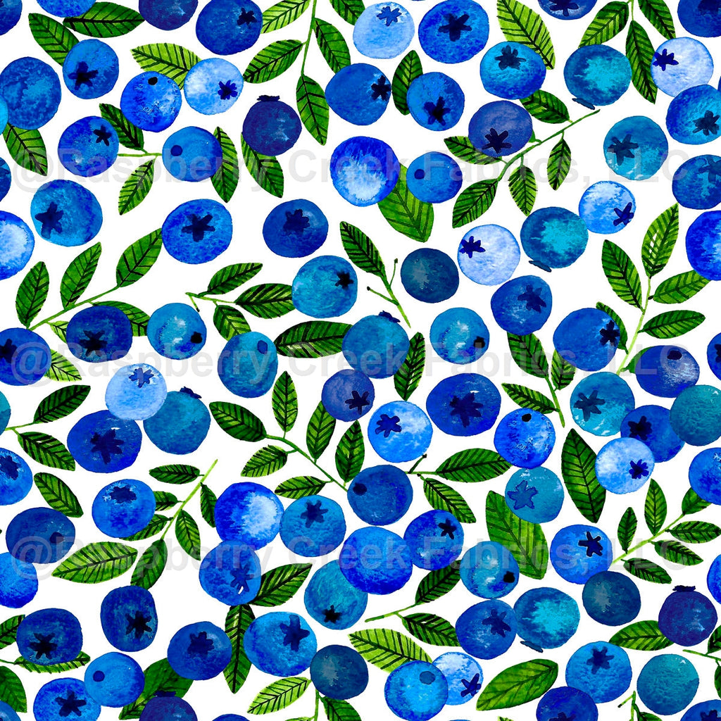 Royal Blue Light Blue and Green Tossed Blueberries, Spring Fruits By ...