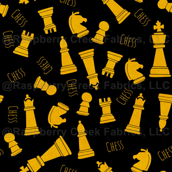 Checkmate - Chess Piece Pattern - Raspberry Creek Fabrics