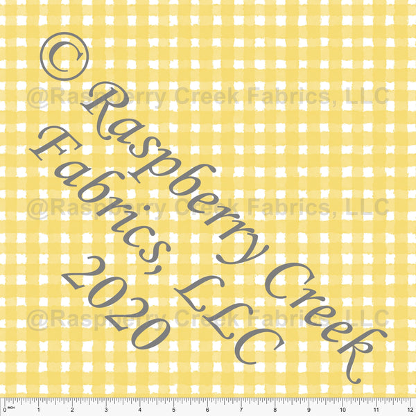 Yellow and White Painted Check Gingham, By Bri Powell for Club Fabrics ...
