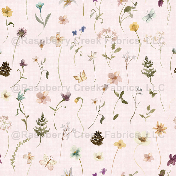 Wildflowers//Pink - Raspberry Creek Fabrics