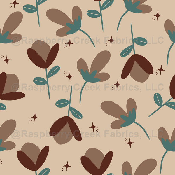 Boho Tulip Floral Flowers Wallpaper - Raspberry Creek Fabrics