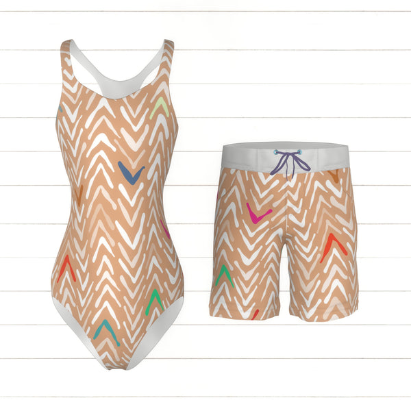 pastel herringbone arrows - Raspberry Creek Fabrics