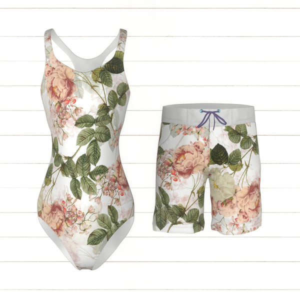 Antique Blush Redouté Roses And Flowers - Raspberry Creek Fabrics