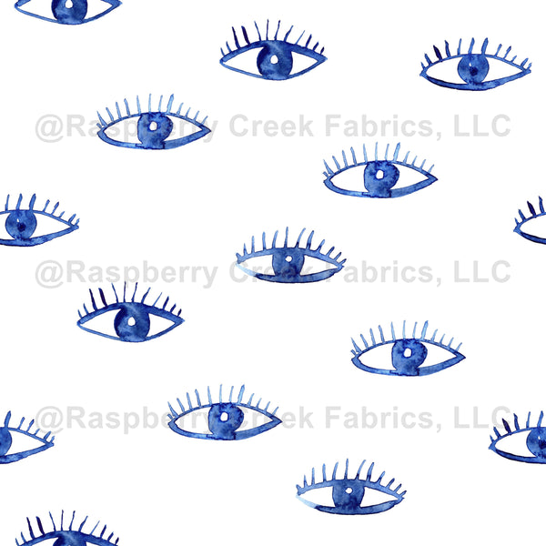 blue eyes watching you - watercolor hand drawn eye pattern - modern mi ...
