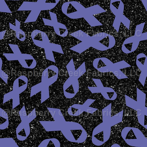 Periwinkle Awareness Ribbons - Raspberry Creek Fabrics