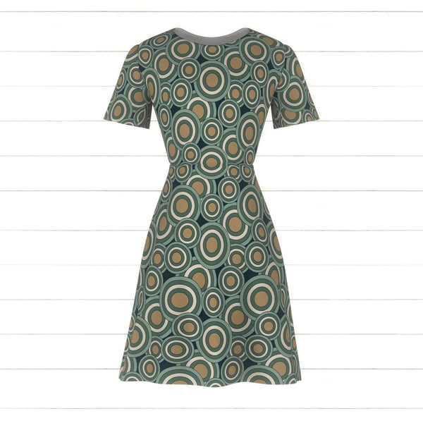 Geometric Overlapping Circles, Modern, Abstract, Teal, Sage Green, Oli ...