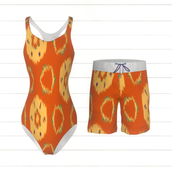 Orange ikat - Raspberry Creek Fabrics