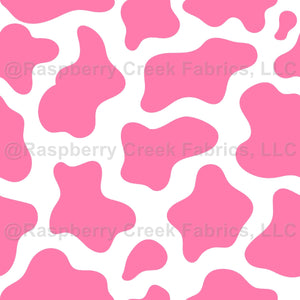 Hot Pink and White Cow Print - Raspberry Creek Fabrics