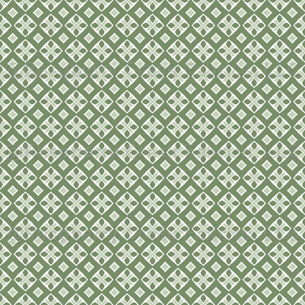 Sage Green Diamond Geometric Tile - Raspberry Creek Fabrics
