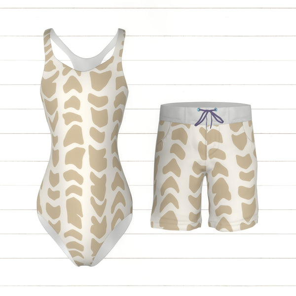 White Sand Vertical Hebrew Cone Shell Design - Raspberry Creek Fabrics