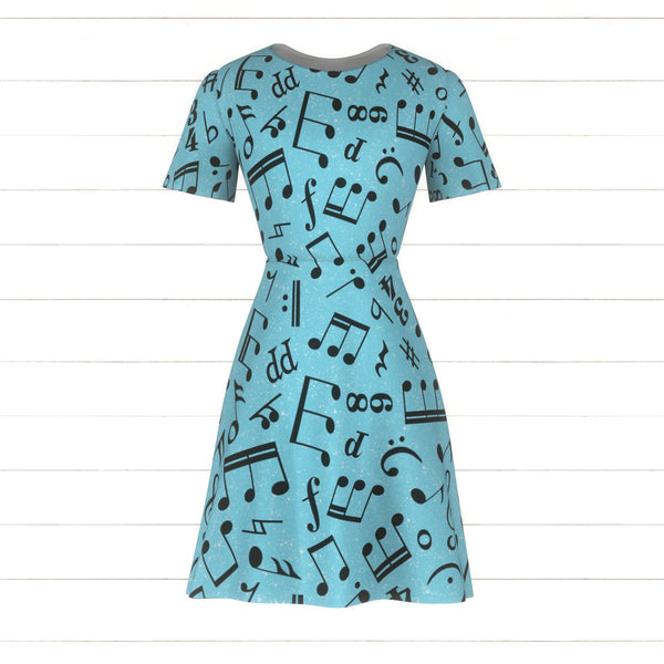 Music Notes Black on Galactic Baby Blue - Raspberry Creek Fabrics