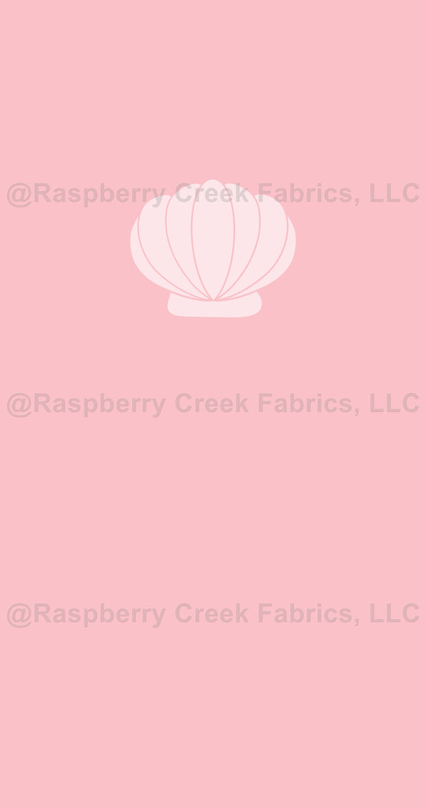 Seashell Panel on Light Pink _ Under the Sea Collection - Raspberry ...