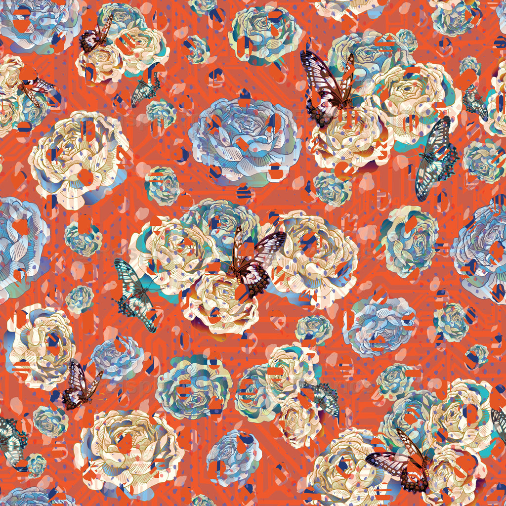 Maximalist Glitch kitsch! - 50's modern vintage rose polka dot - scarl ...