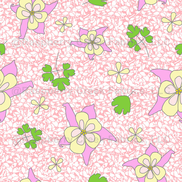Salmon Columbine Floral - Raspberry Creek Fabrics